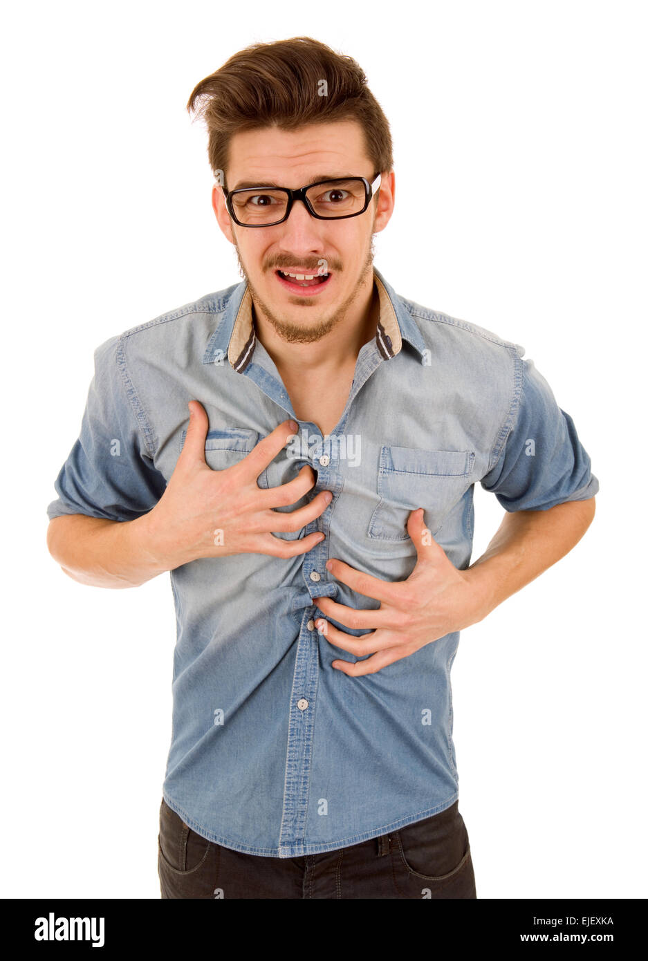 Holding chest stress hi-res stock photography and images - Alamy
