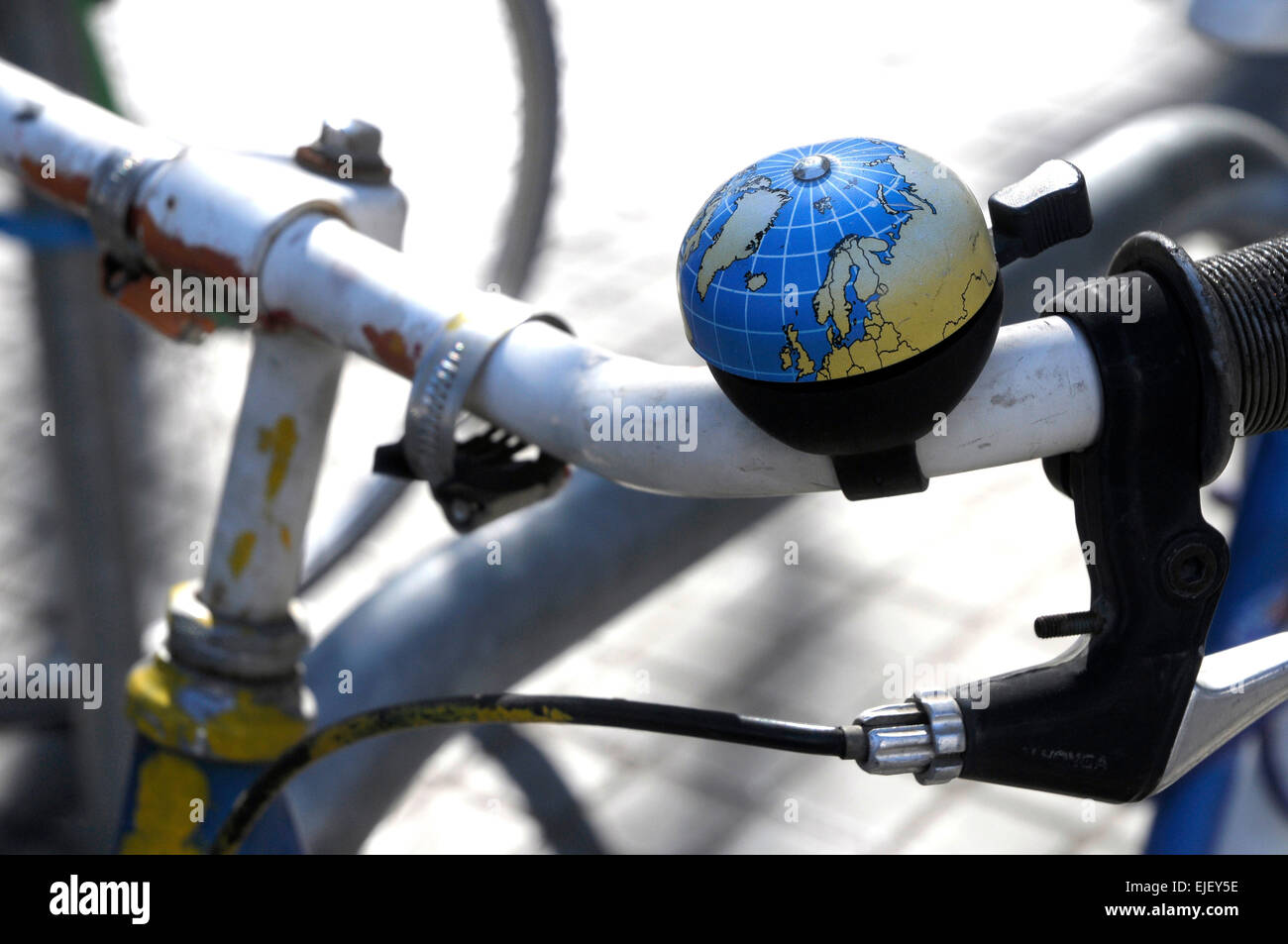 bicycle bell, world map, biking, movement, sound Stock Photo - Alamy
