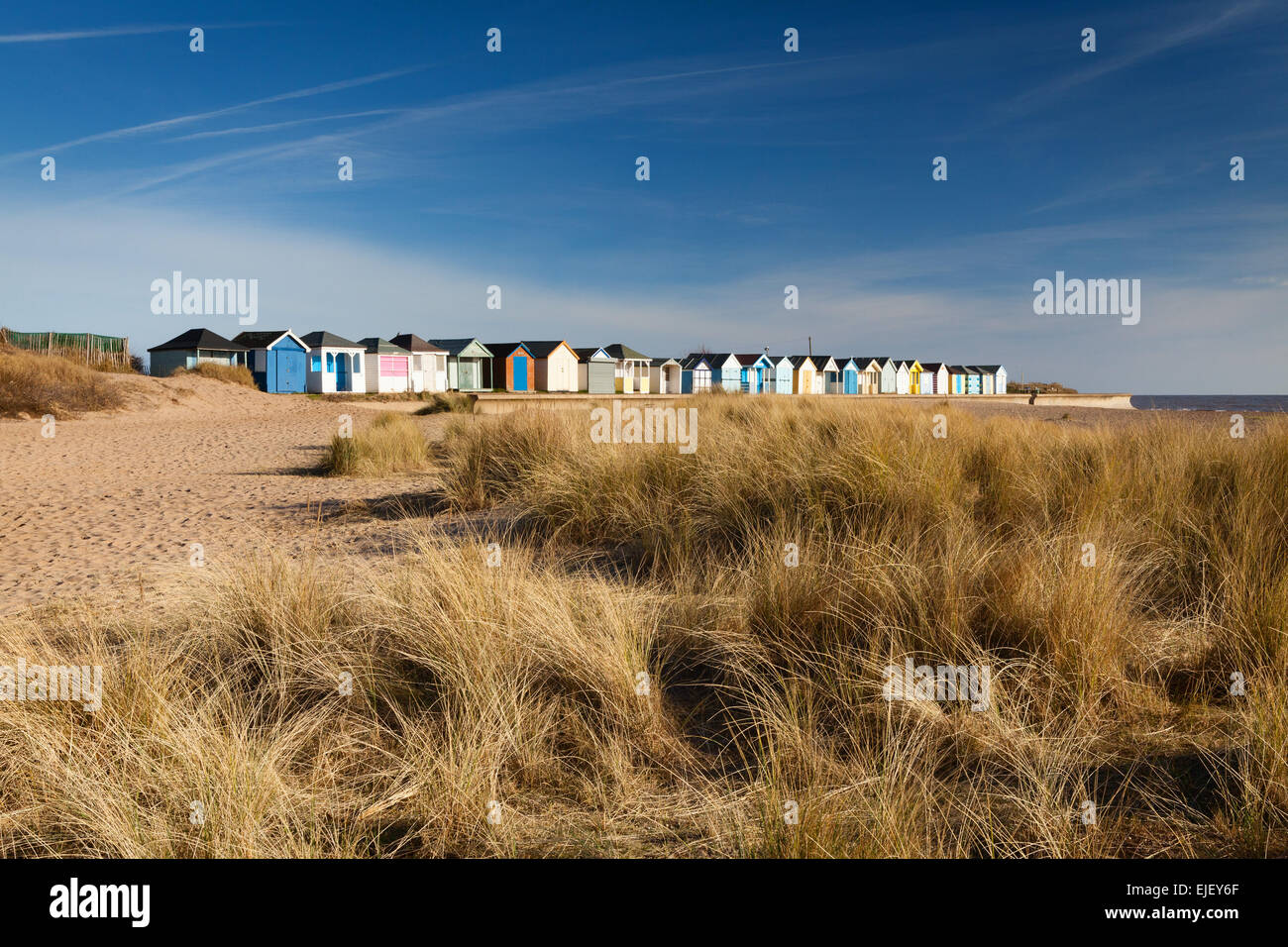 Beach Huts at Chapel Point, Chapel St. Leonards, Lincolnshire. March ...
