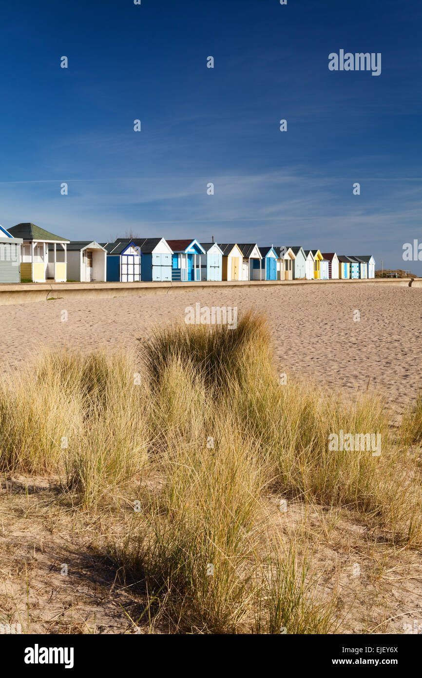Beach Huts at Chapel Point, Chapel St. Leonards, Lincolnshire. March ...