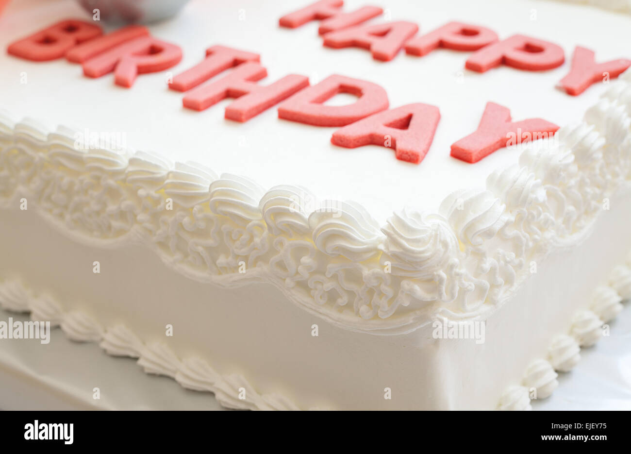Details of a happy birthday cake, on white background Stock Photo - Alamy