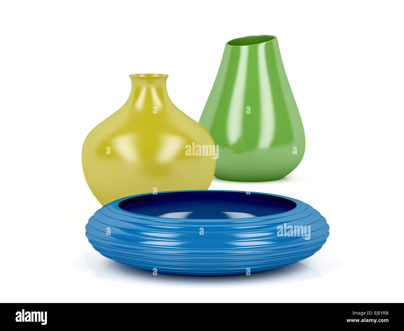 Set of colorful vases and bowl Stock Photo - Alamy