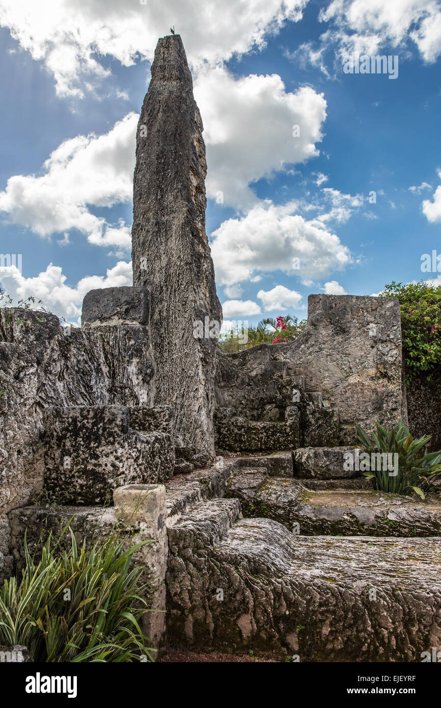 Coral Castle or Rock Gate Park in Homestead, Florida. Single-handedly ...