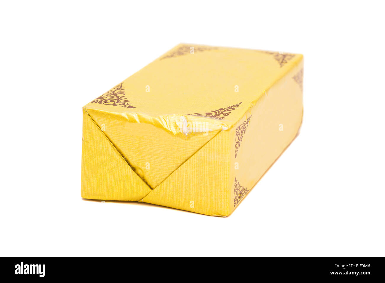 Stick of wrapped butter on white background Stock Photo - Alamy