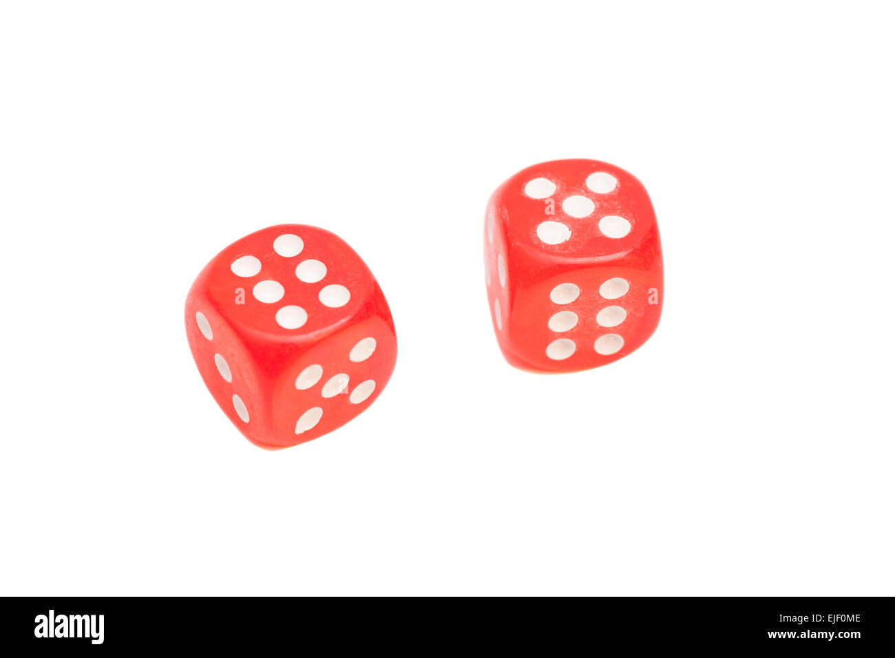Two red dice isolated on white Stock Photo - Alamy