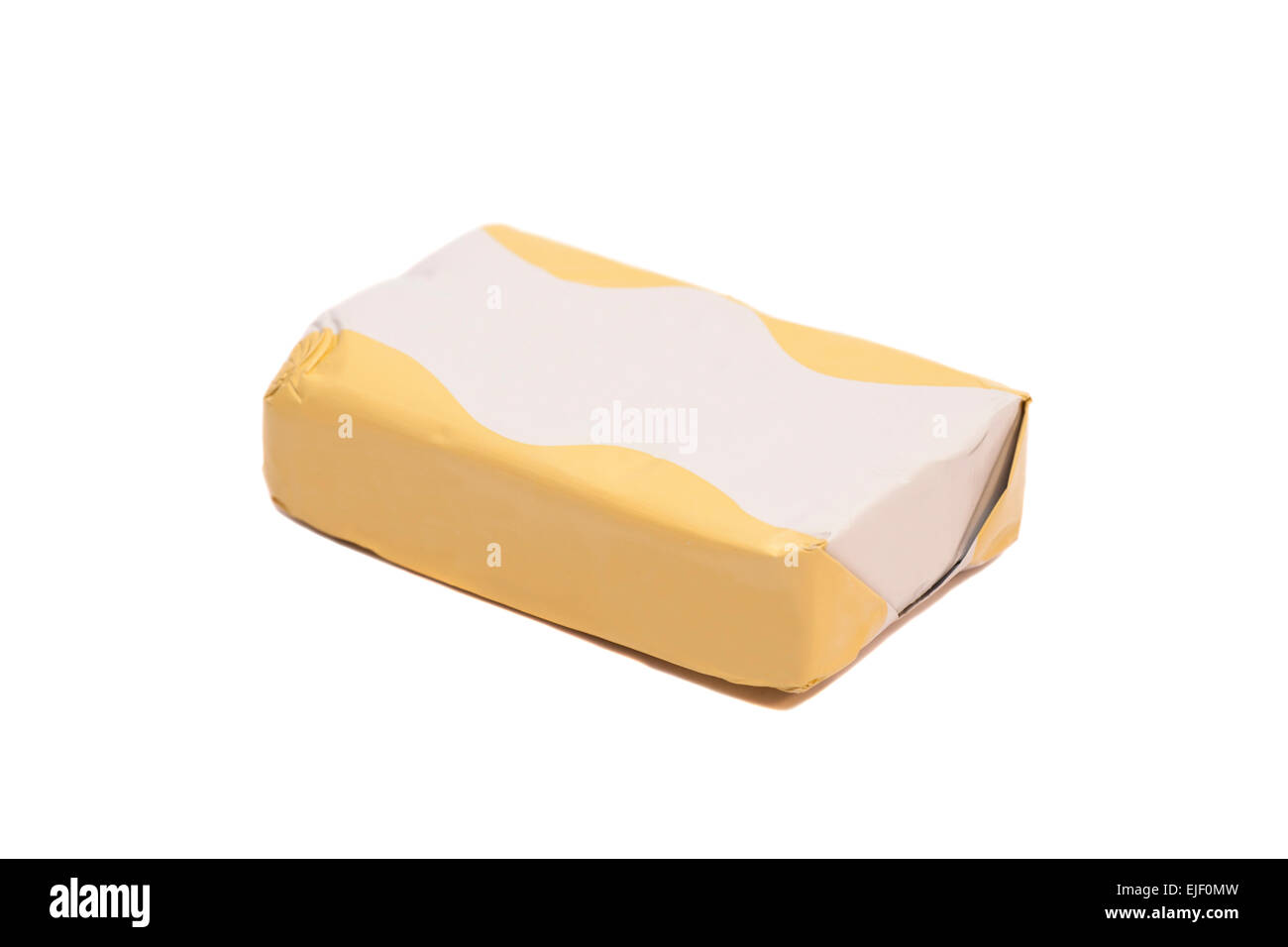 Stick of wrapped butter on white background Stock Photo - Alamy
