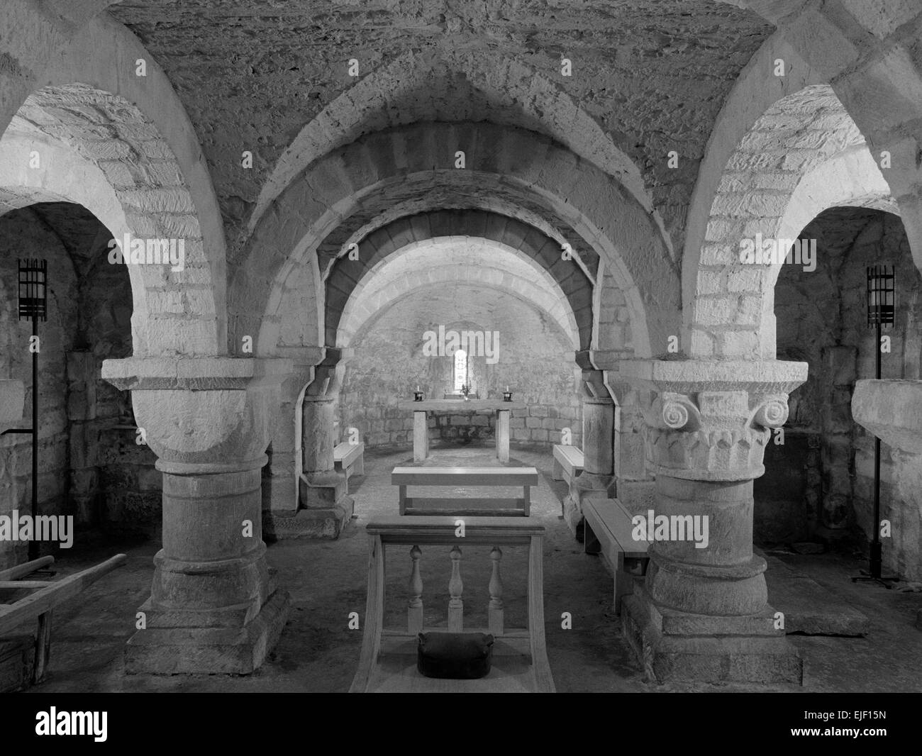 The crypt of St Mary's Church, Lastingham, North Yorkshire, built 1078 ...