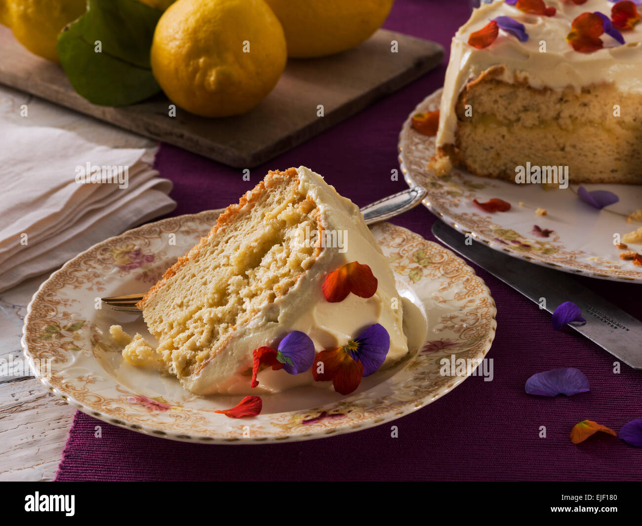 Spring lemon cake Stock Photo - Alamy