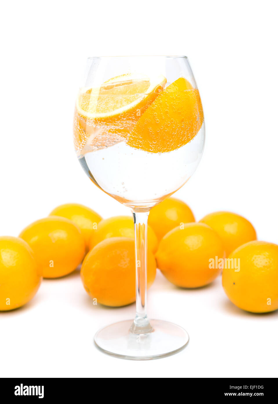 lemon in glass Stock Photo - Alamy