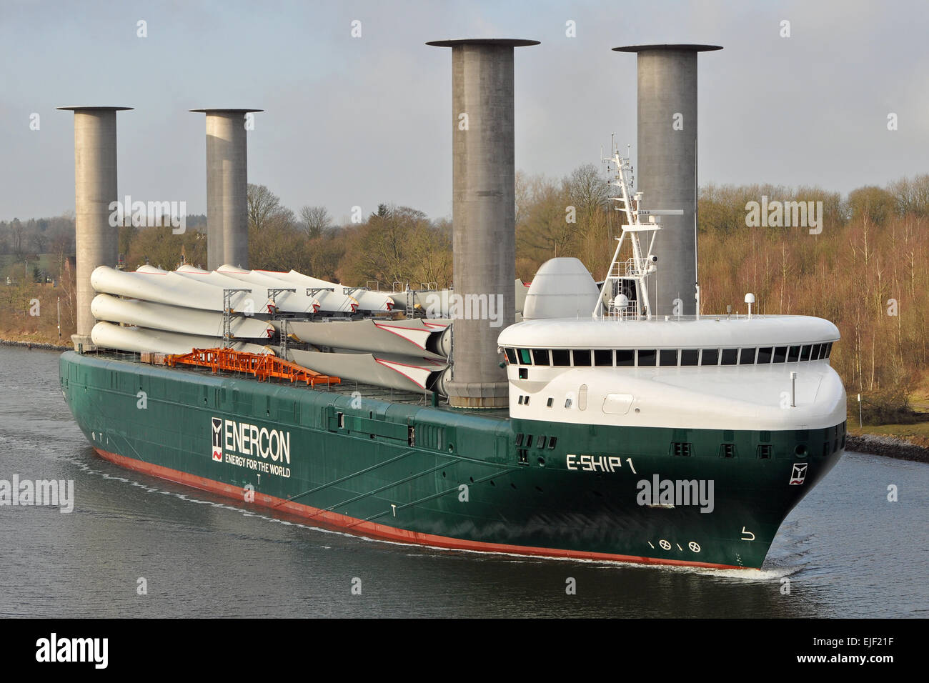 E-Ship 1 passing the Kiel-Canal Stock Photo - Alamy