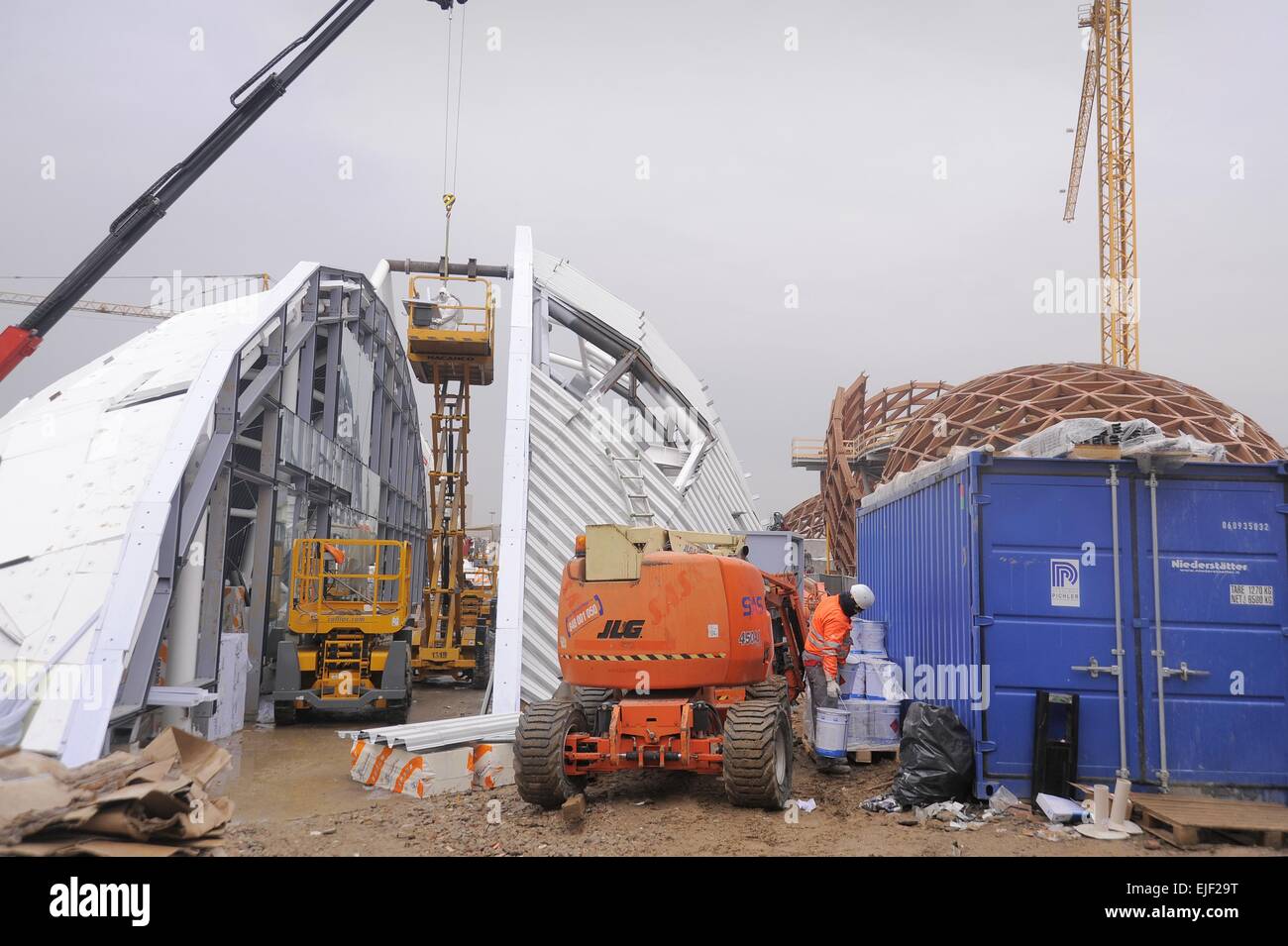 Milan (Italy), construction site for the World Exhibition Expo 2015 ...