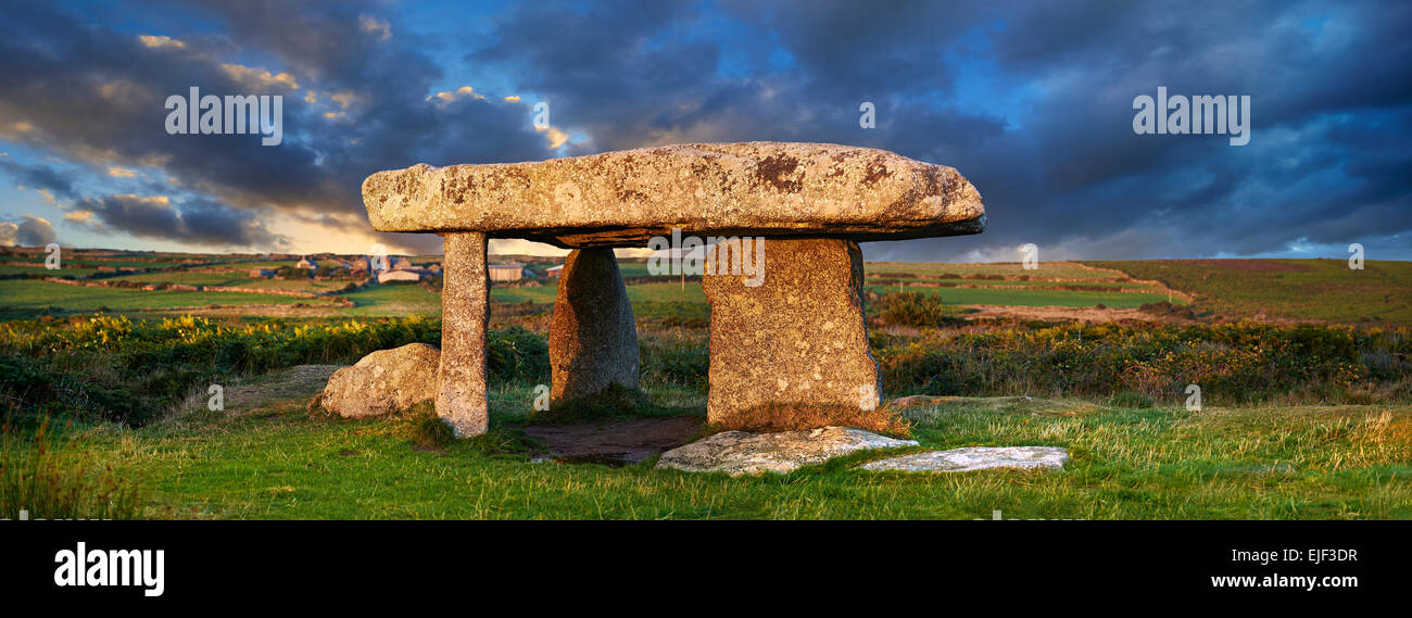 Lanyon Quoit megalithic Neolithic burial dolmen circa 4000 BC, Morvah ...