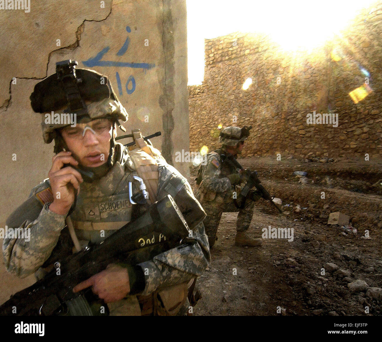 U.S. Army Pfc. Thaddeus Schoenemann, from 1st Brigade, 1st Armored ...