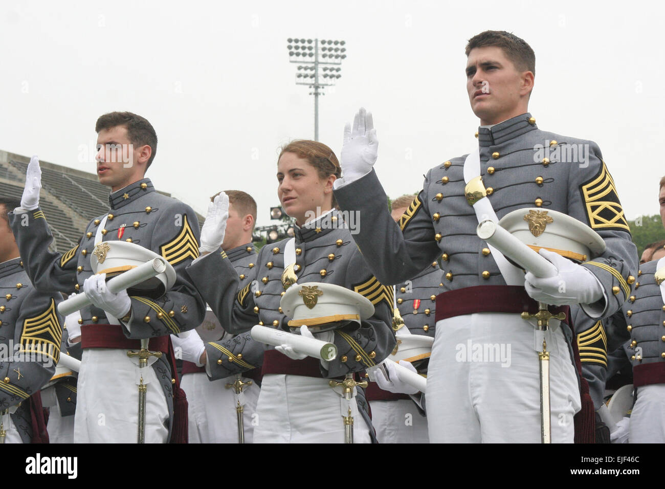 The members of the U.S. Military Academy Class of 2008 receive the oath ...