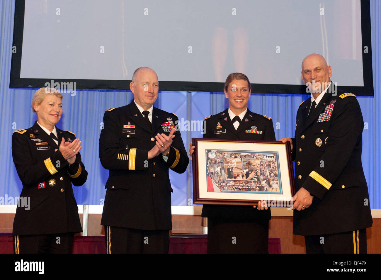 From left, U.S. Army Gen. Ann E. Dunwoody, Gen. Robert W. Cone, and ...
