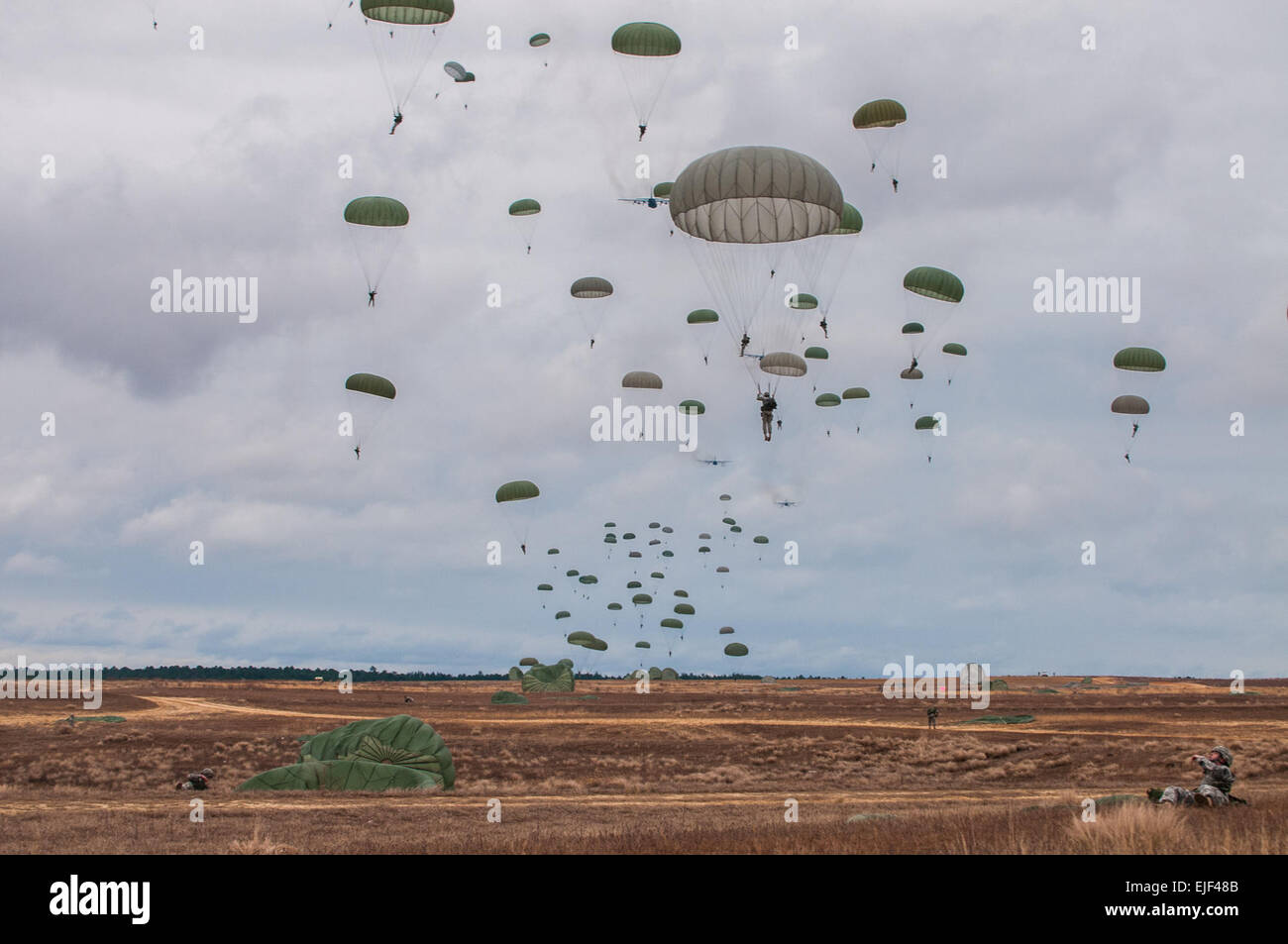 Paratroopers descend on Sicily Drop Zone during the 16th Annual Randy ...
