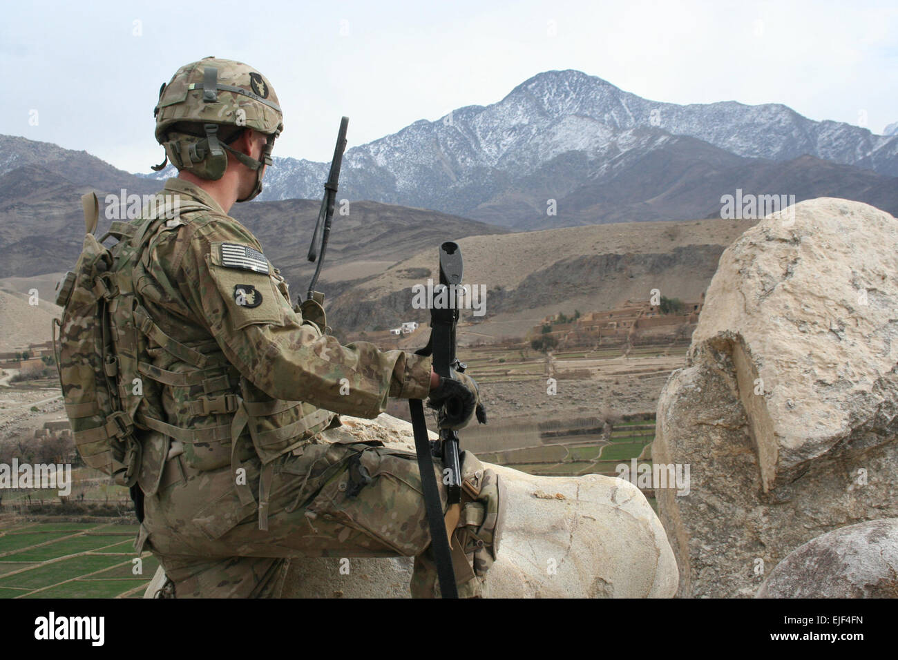U.S. Army Pfc. Corey Vanotegham, left, an infantry radio telephone ...