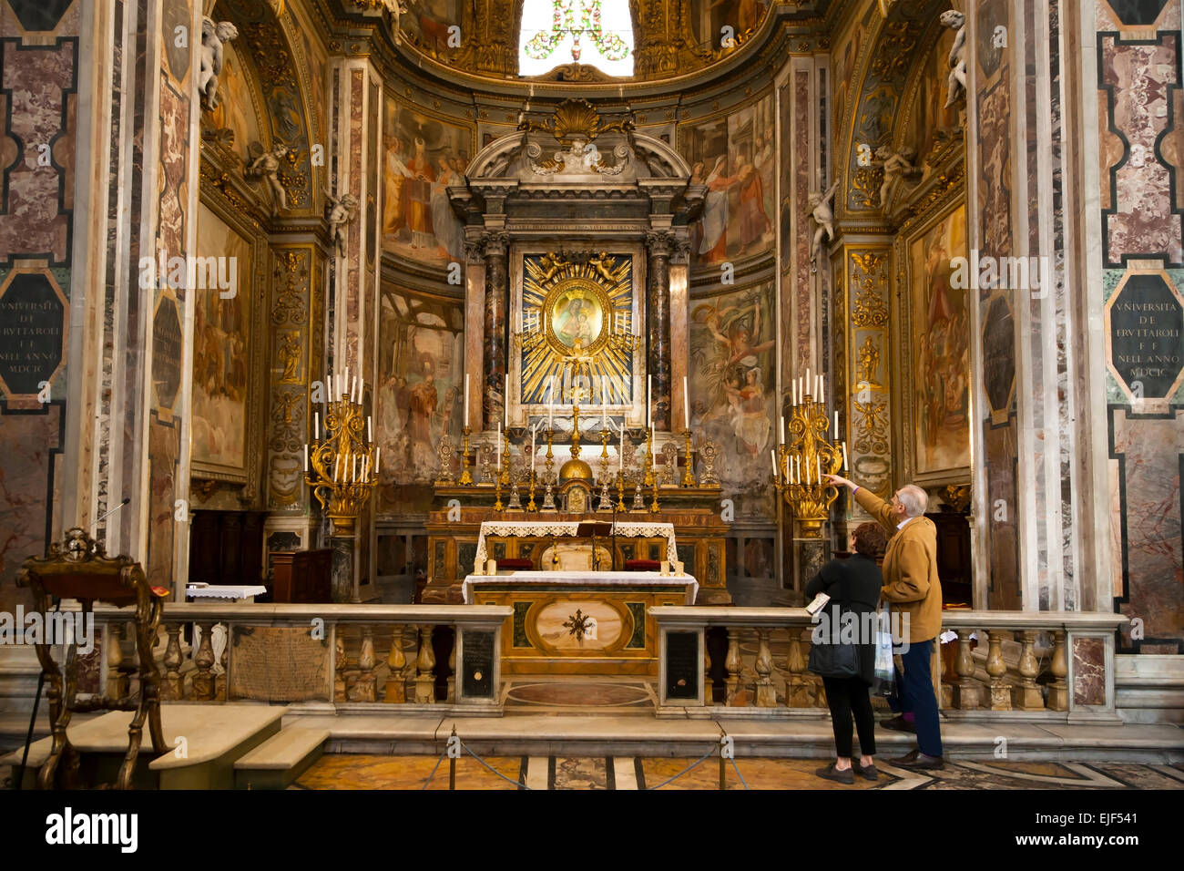 Inside a gorgeous church in Rome Italy Stock Photo - Alamy