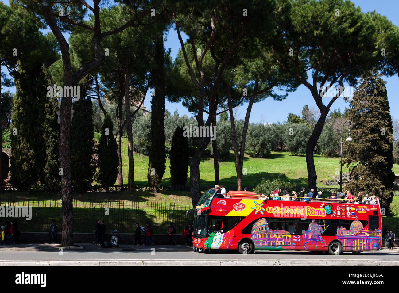 Sightseeing bus in Rome Italy Stock Photo - Alamy