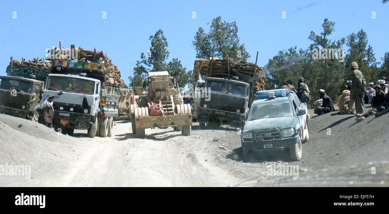 The Roughnecks pass through an Afghan National Police checkpoint en ...