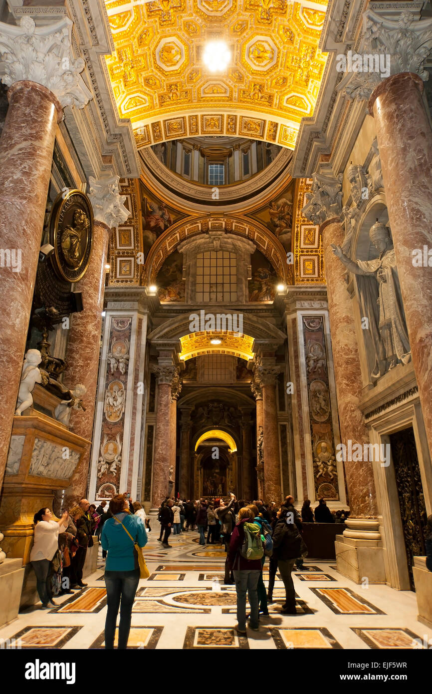 Interior of St Peters Basilica in Vatican Rome Italy Stock Photo - Alamy