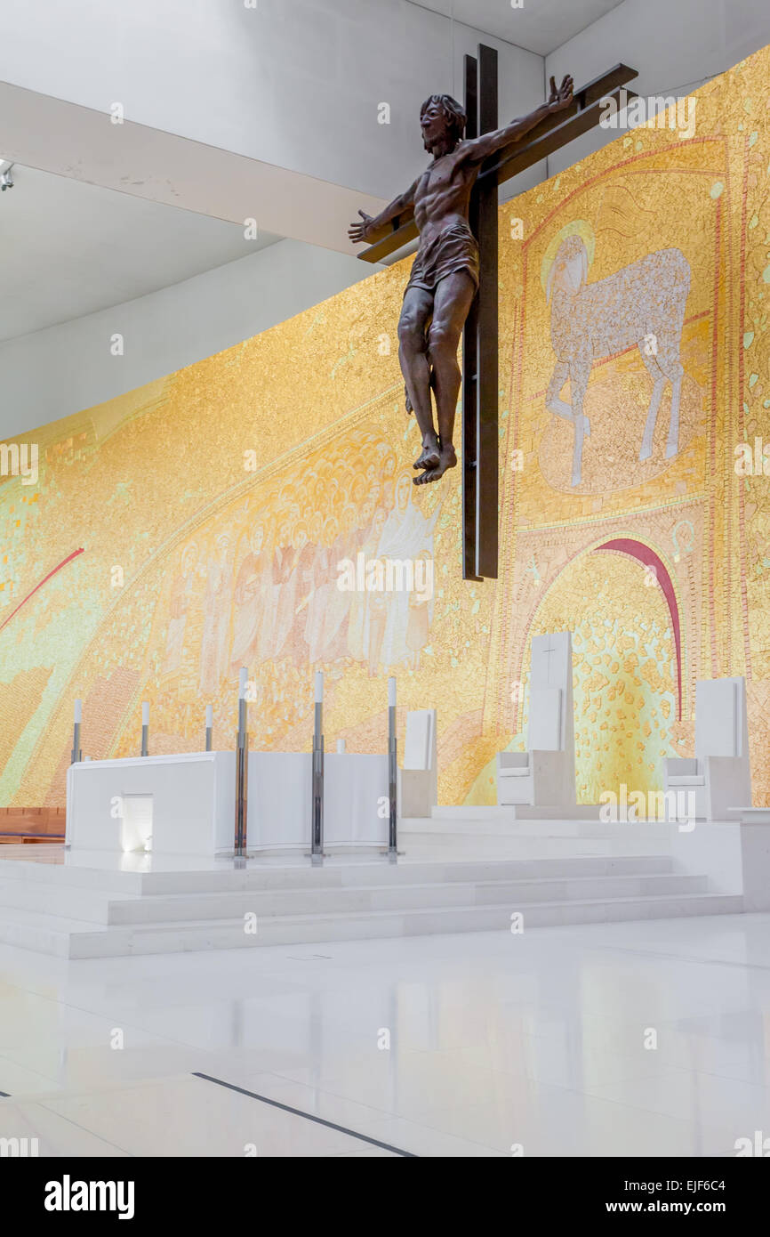 Sanctuary of Fatima, Portugal. Basilica of Most Holy Trinity altar ...