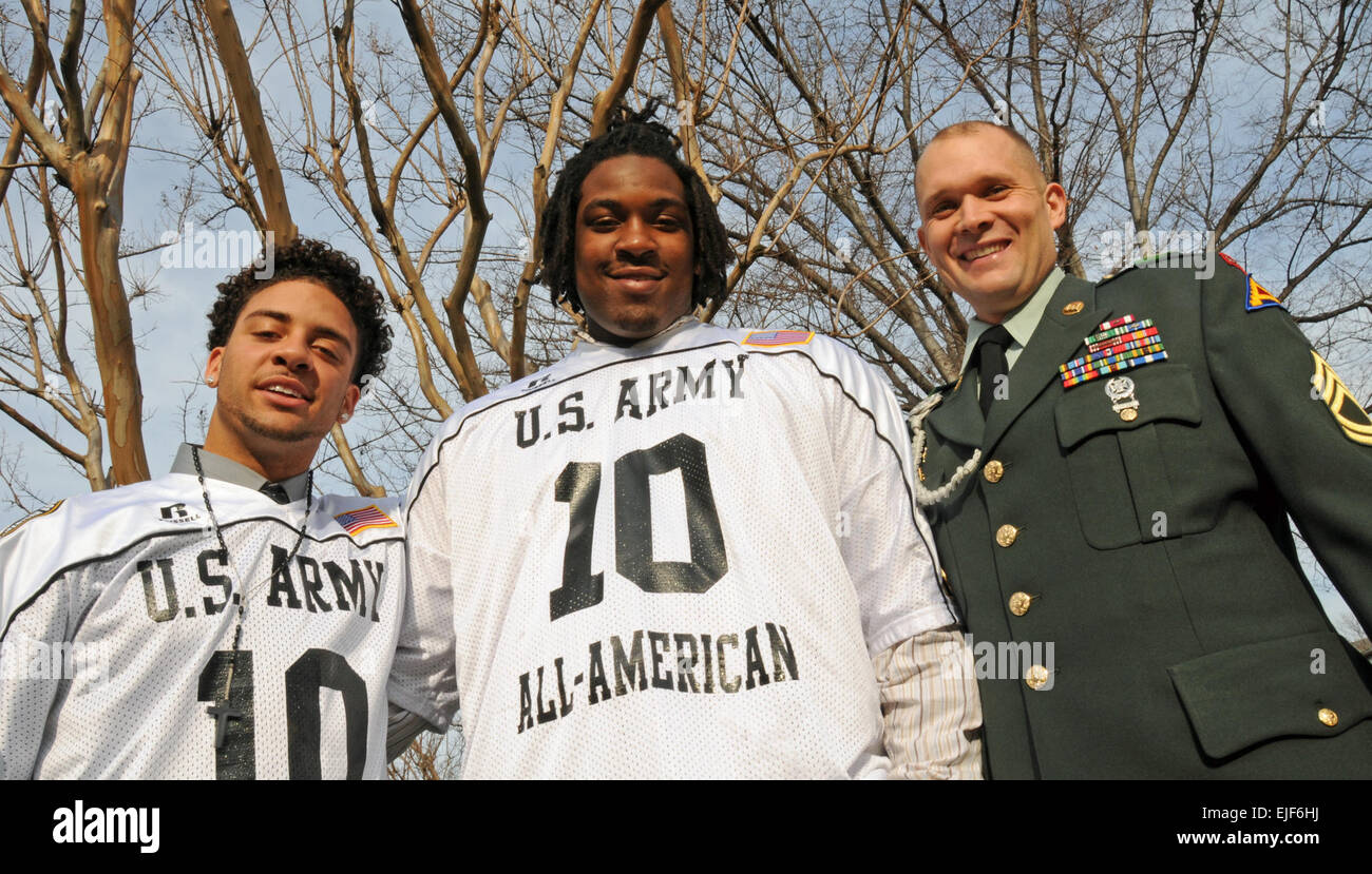 All-American Bowl players Dillon Baxter and Seantrel Henderson pose ...