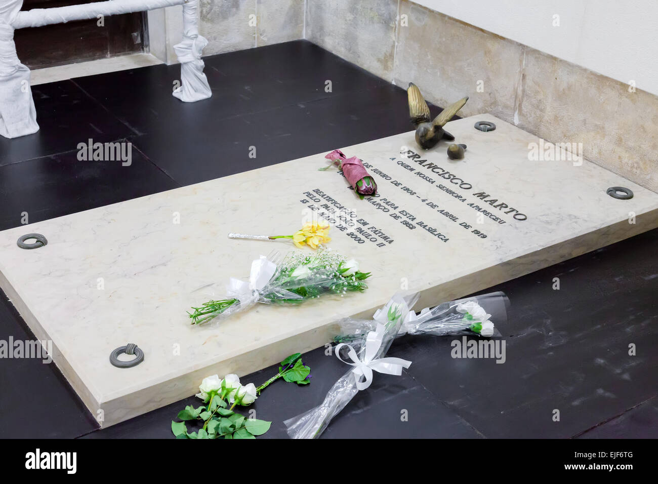 Sanctuary of Fatima, Portugal. Tomb of Francisco Marto, one of the ...