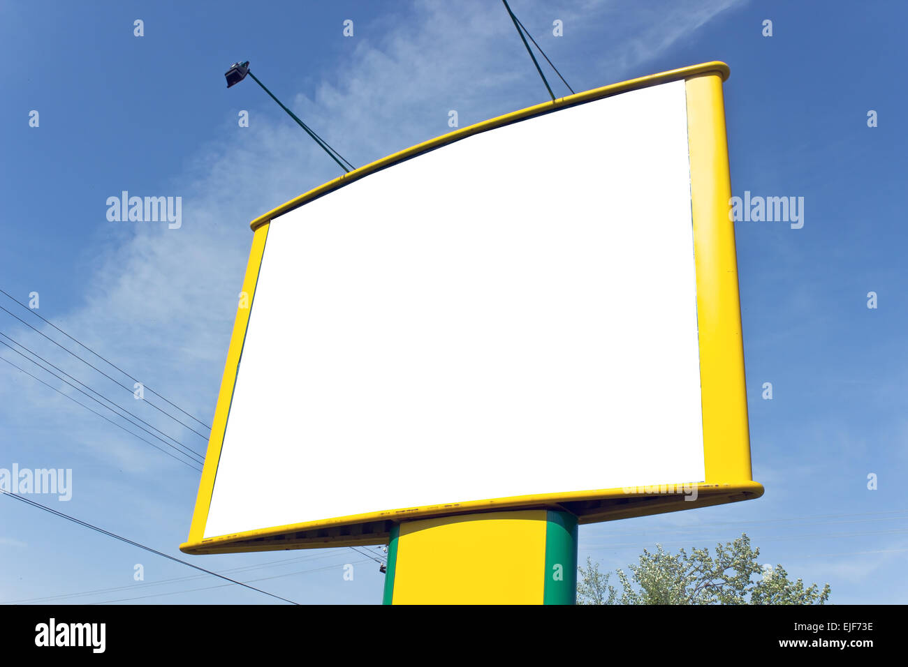 Blank yellow billboard over blue sky Stock Photo - Alamy