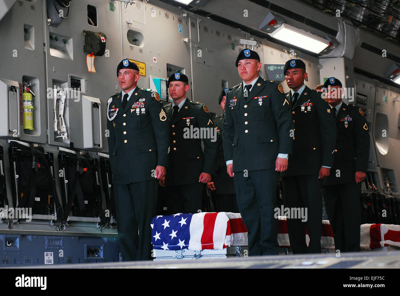 FORT HOOD, Texas- A Fort Hood honor detail pauses after bringing the ...