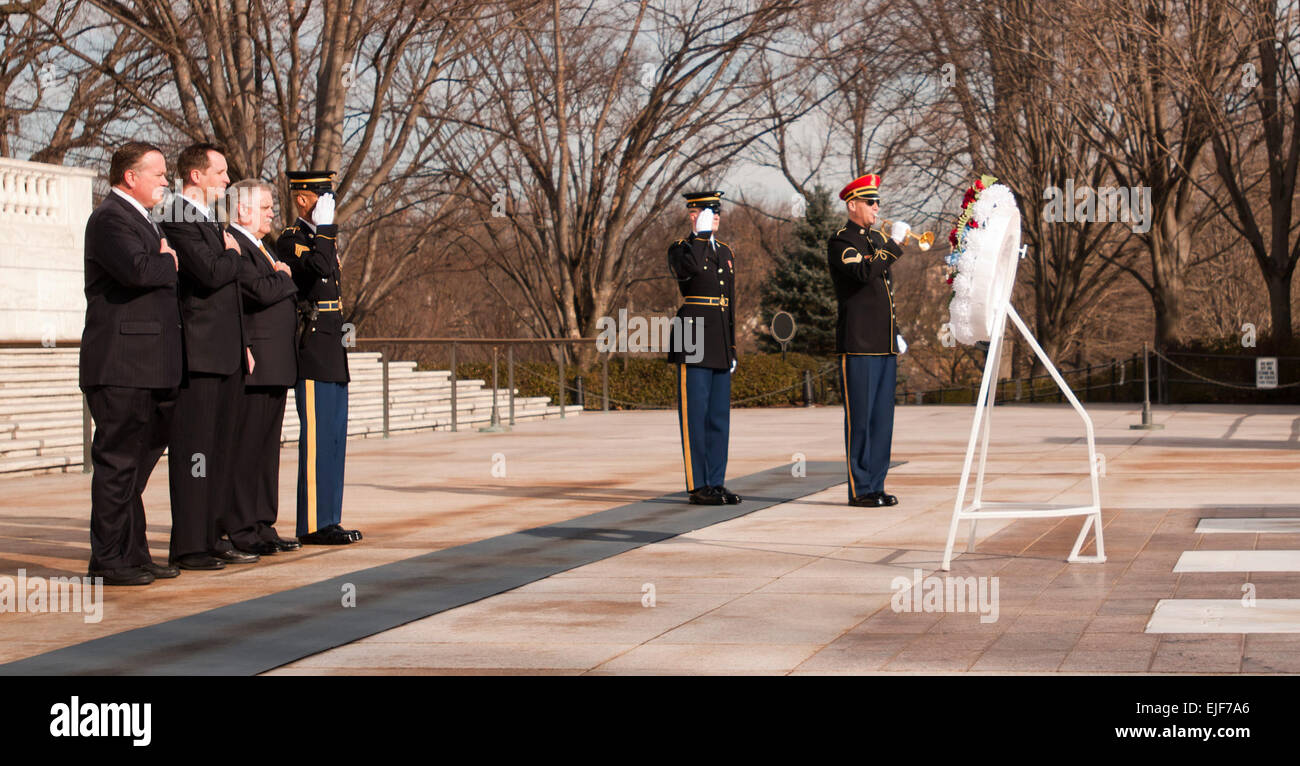 As part of an official tour of Arlington National Cemetery here ...
