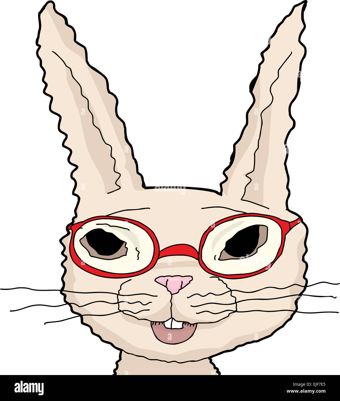Illustration of happy isolated rabbit with red eyeglasses Stock Photo ...