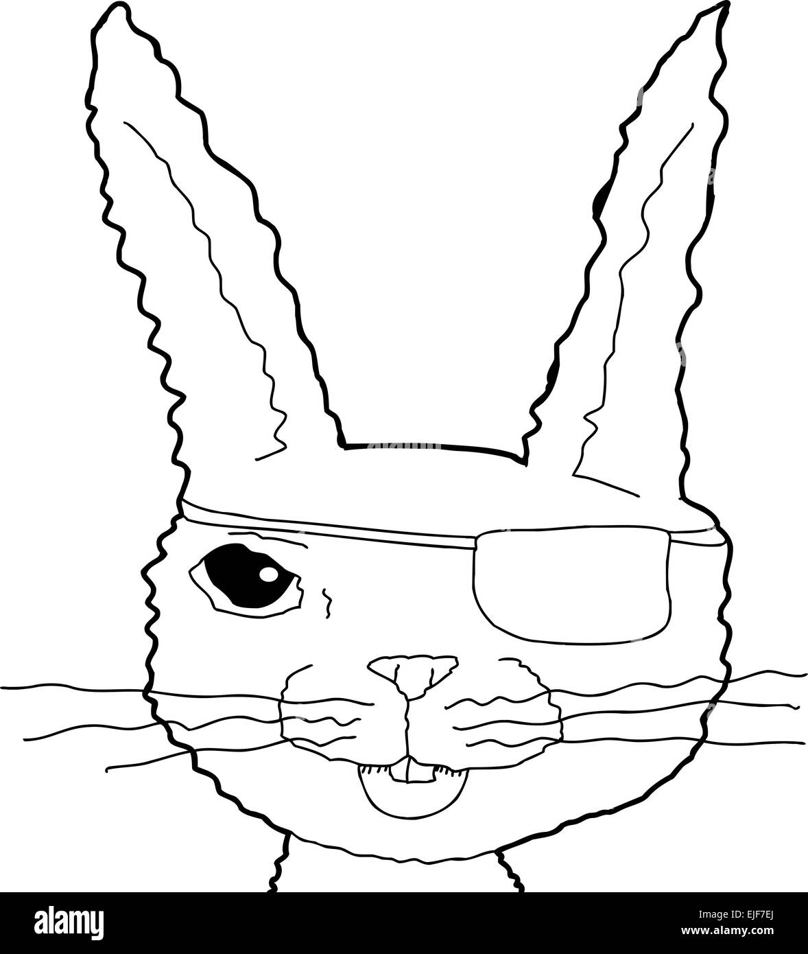 Rabbit illustration outline Black and White Stock Photos & Images - Alamy