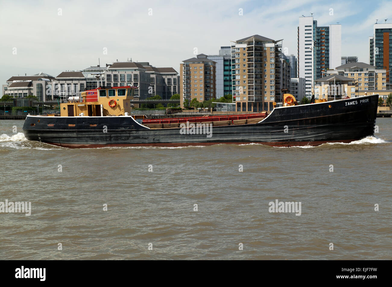 The James Prior, on the river Thames, North Greenwich Stock Photo - Alamy