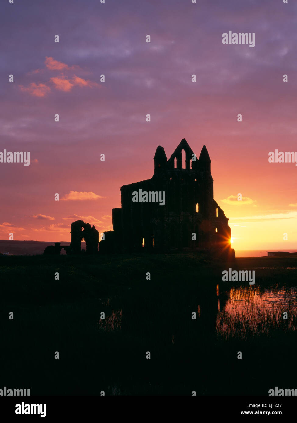 Whitby abbey in silhouette hi-res stock photography and images - Alamy