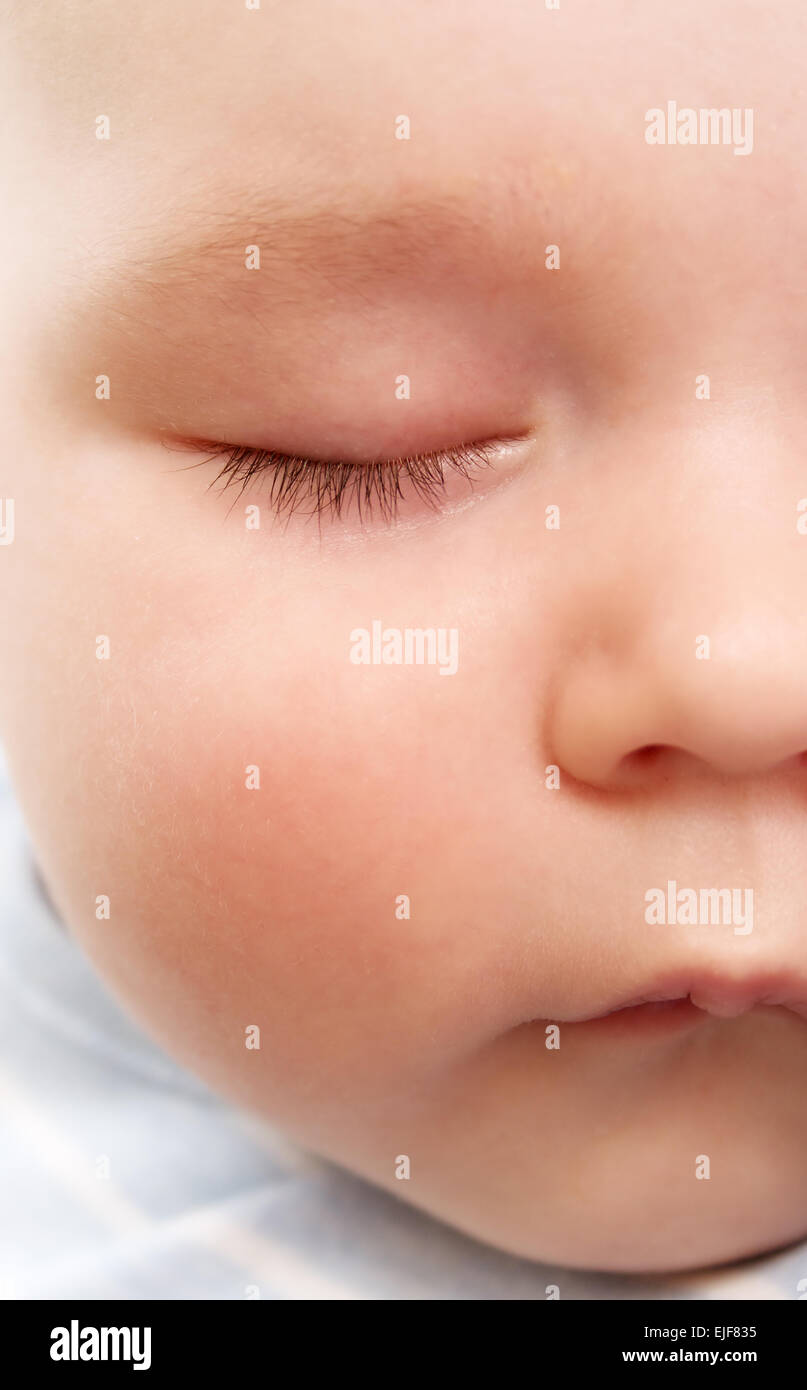 Baby sleeping eyes nose mouth portrait hi-res stock photography and ...