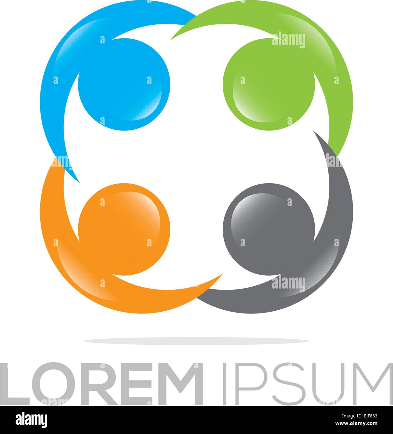 Teamwork, cooperation and people. People Connected Symbols Stock Vector ...