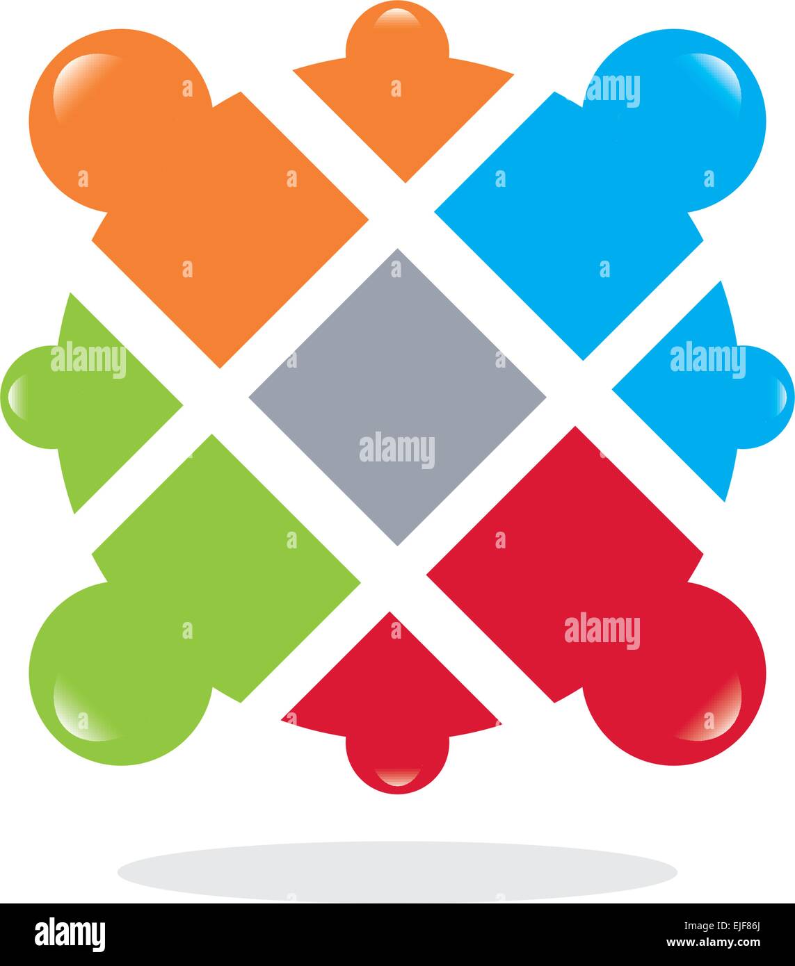 Teamwork, cooperation and people. People Connected Symbols Stock Vector ...