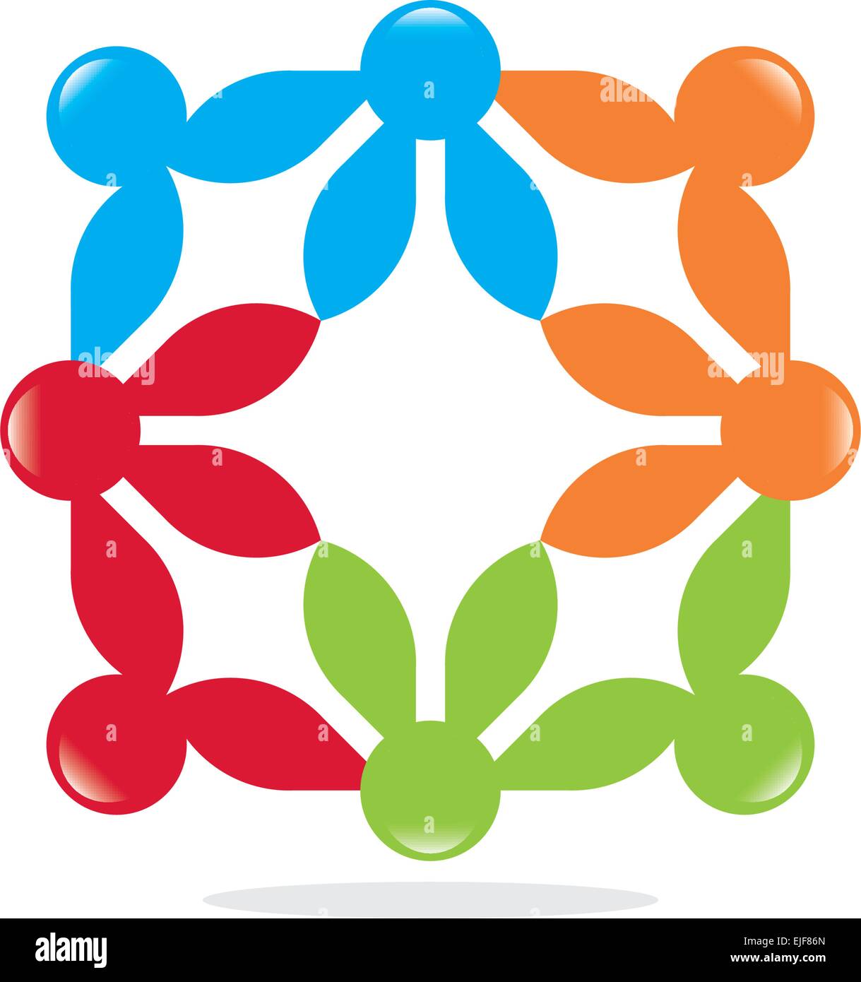 Teamwork, cooperation and people. People Connected Symbols Stock Vector ...