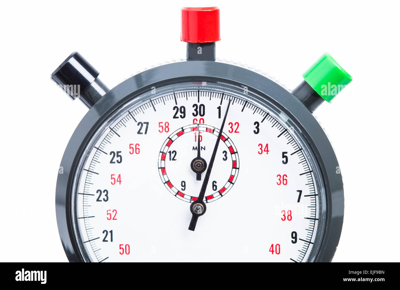Image shows a stop watch isolated on white background Stock Photo - Alamy