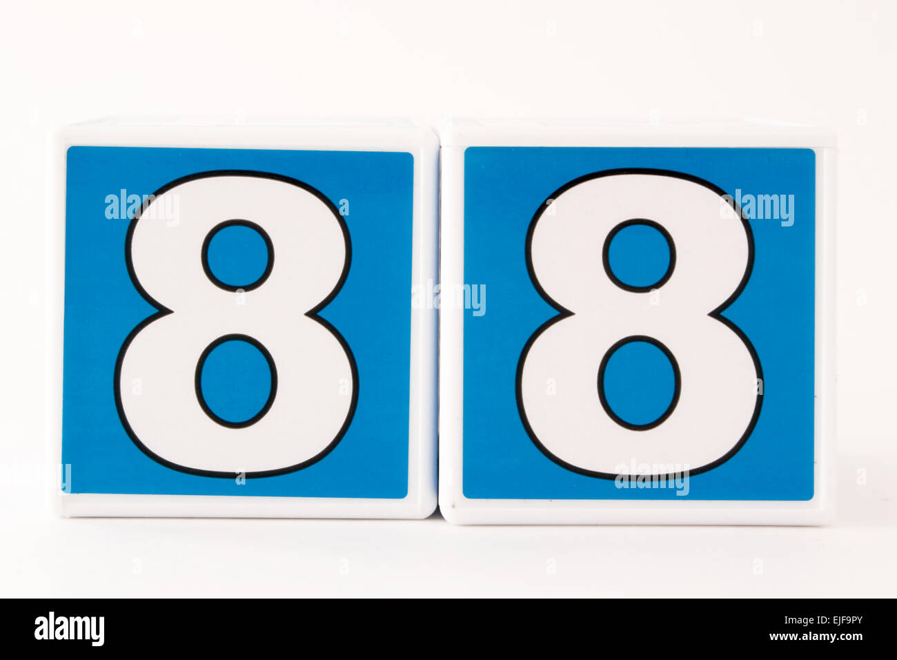 The number 88 in simple blue and white kid's building block Stock Photo ...