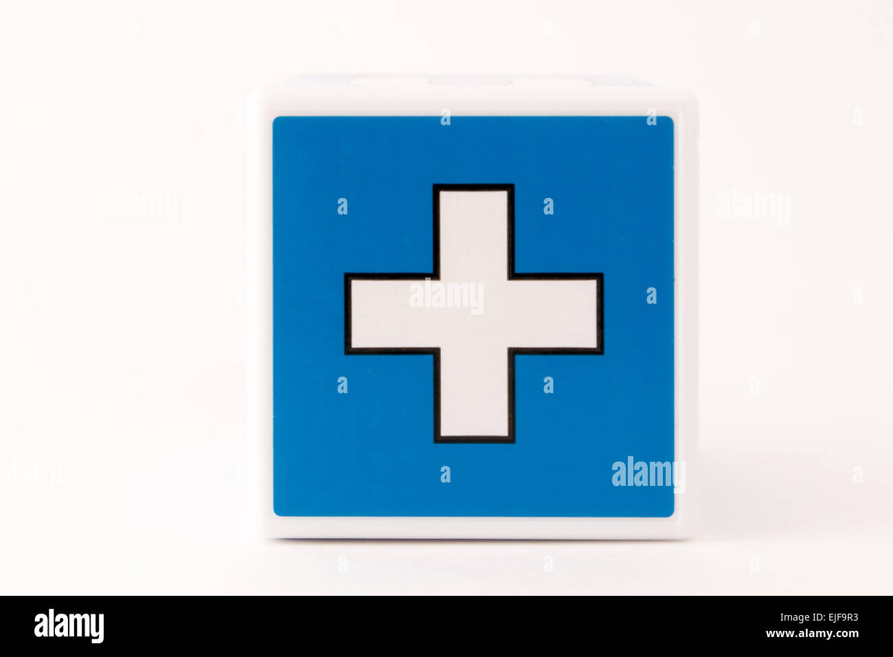 A blue and white simple plus math sign on an isolated background Stock ...