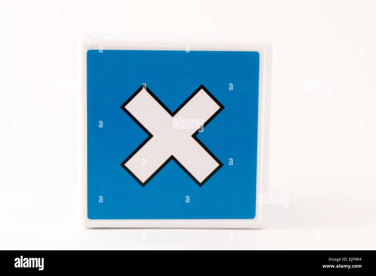 A blue and white simple multiply math sign on an isolated background ...