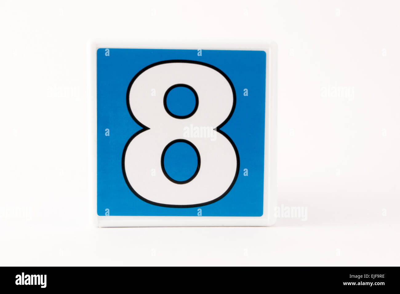 Number 8 in a simple child building block on white Stock Photo - Alamy