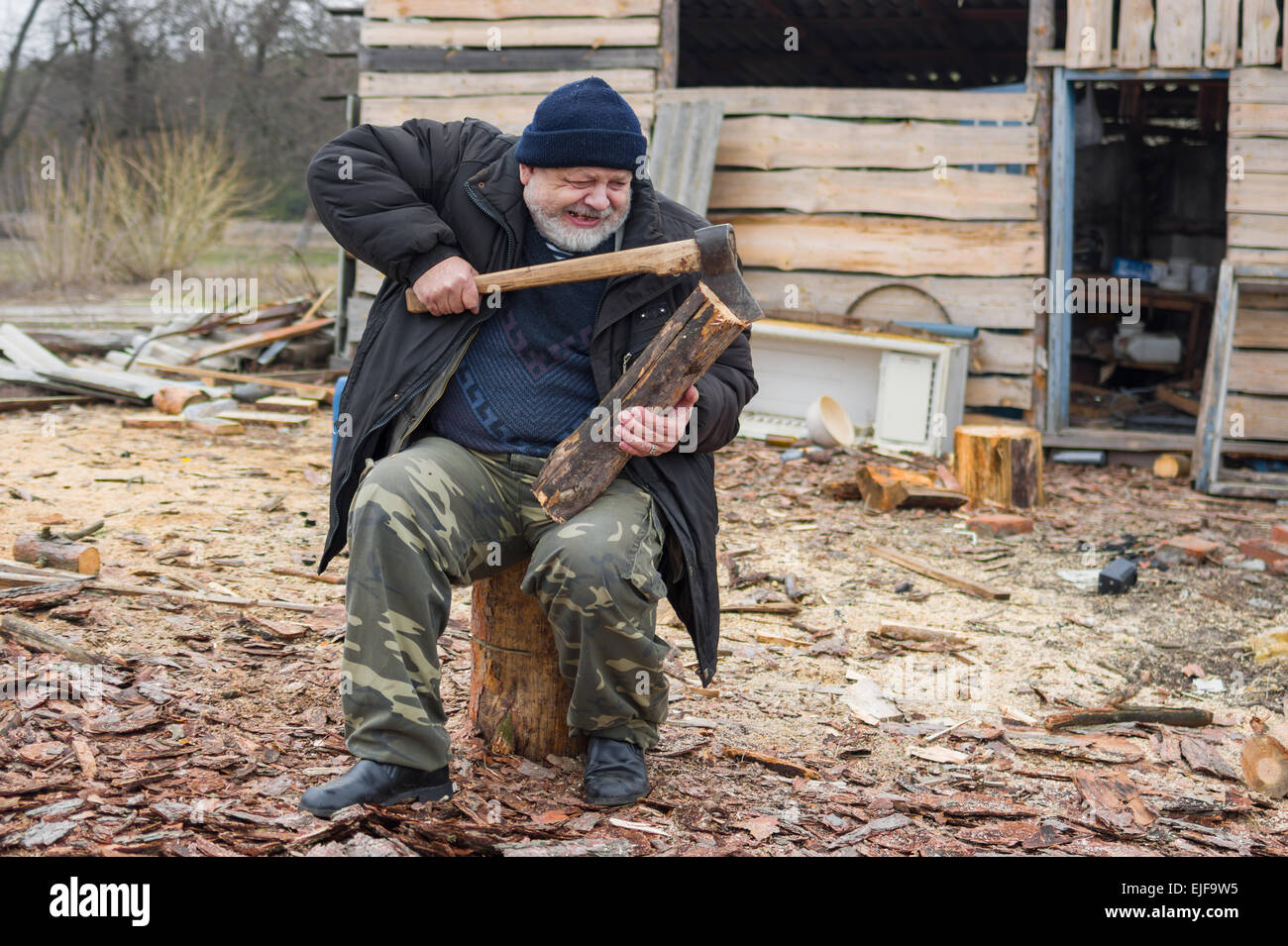 Farmer with axe hi-res stock photography and images - Alamy