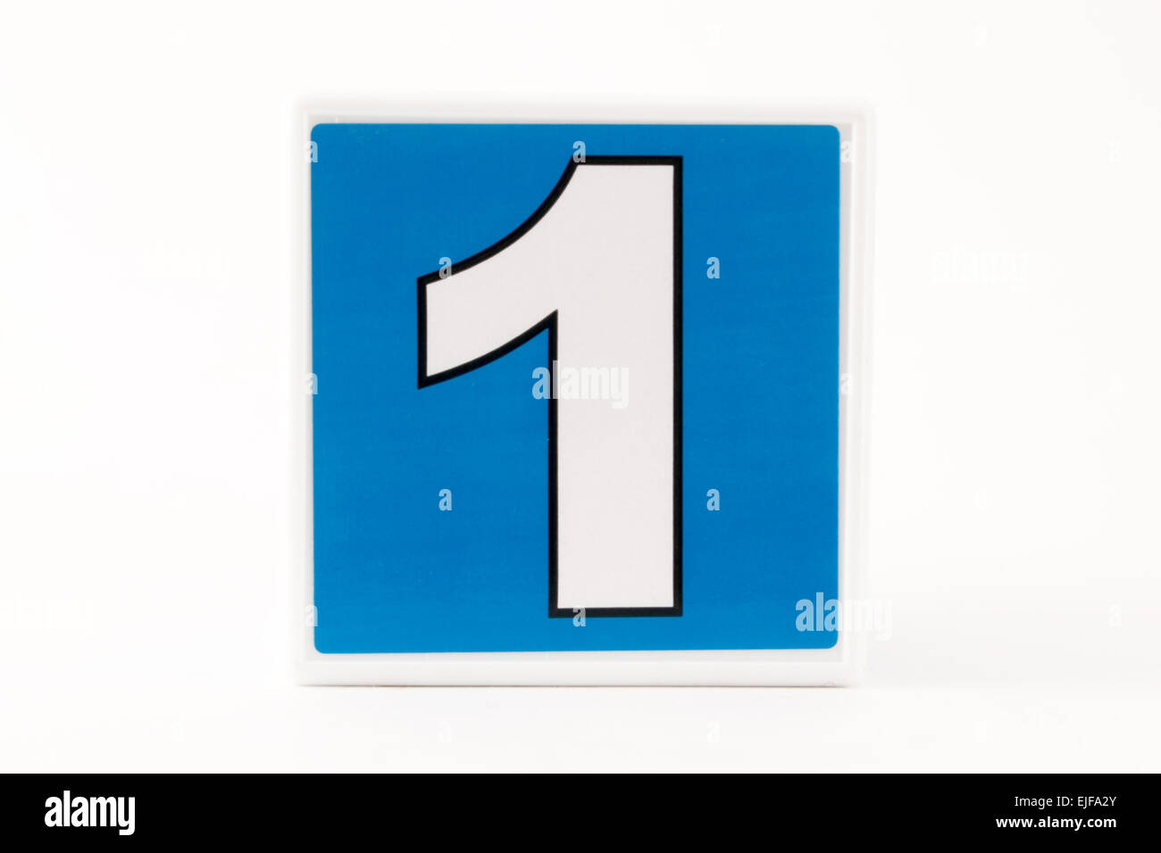 Number 1 in a simple child building block Stock Photo - Alamy
