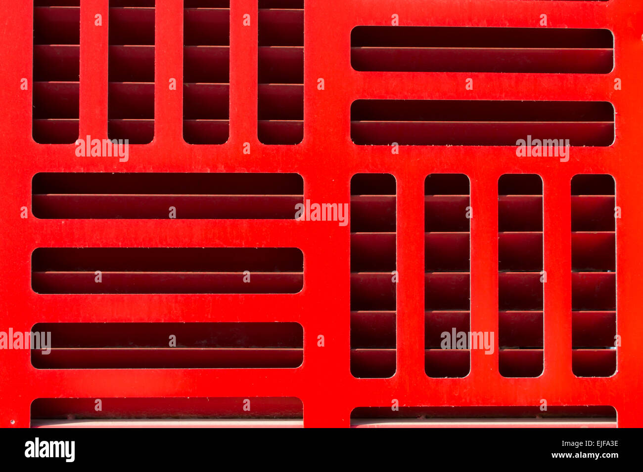 Alternating red grill pattern with visible vents and shadows Stock ...