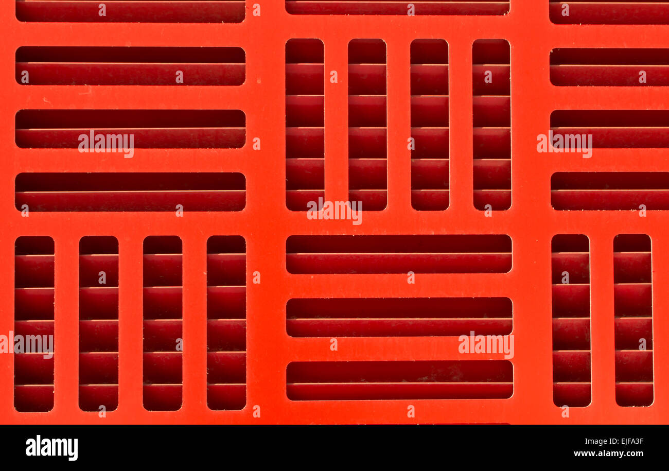 Alternating red grill pattern with visible vents and shadows Stock ...
