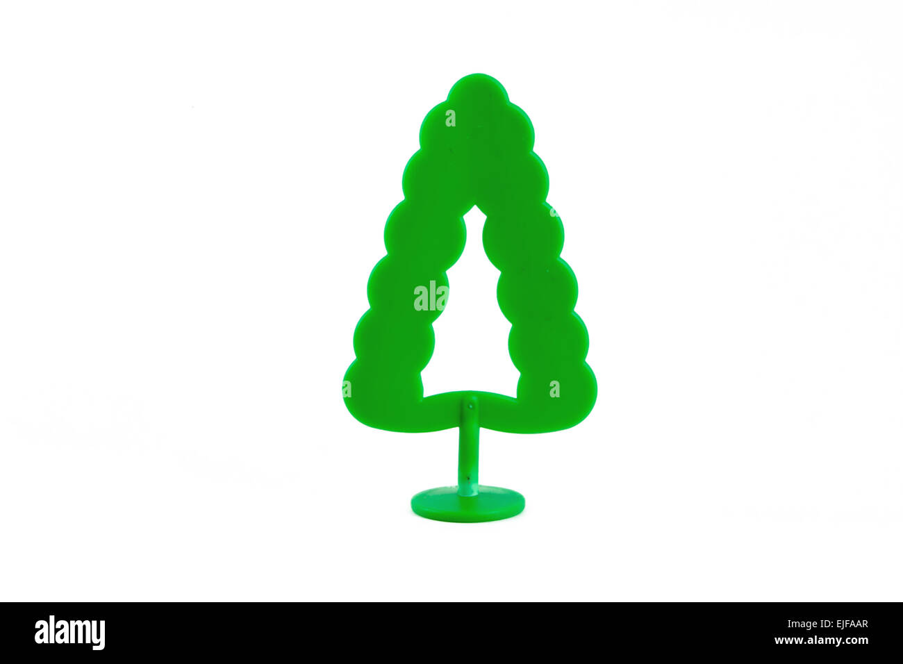 Green Plastic Evergreen Tree Toy isolated on white Stock Photo - Alamy
