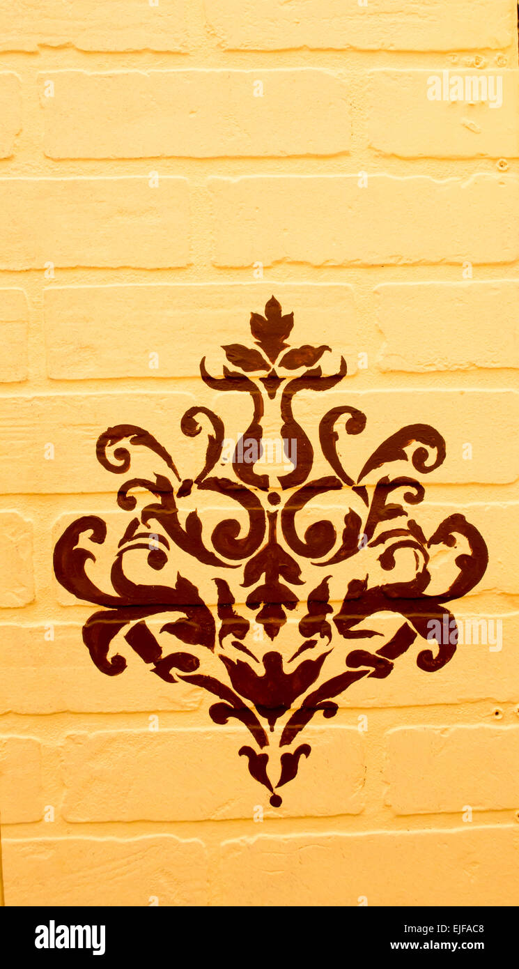 Hand painted wall decoration Stock Photo - Alamy